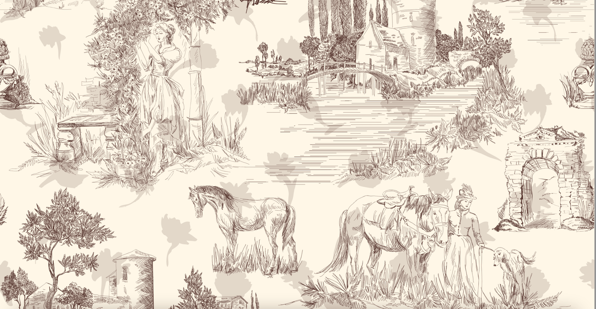 Toile Wallpaper for Walls - Peel and Stick and Removable