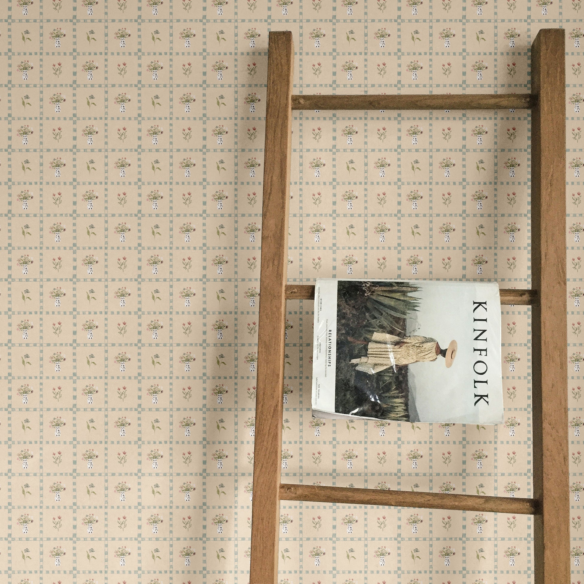 Cottagecore Wallpaper | Floral Vintage Tiles, Cozy Cottage Wallpaper