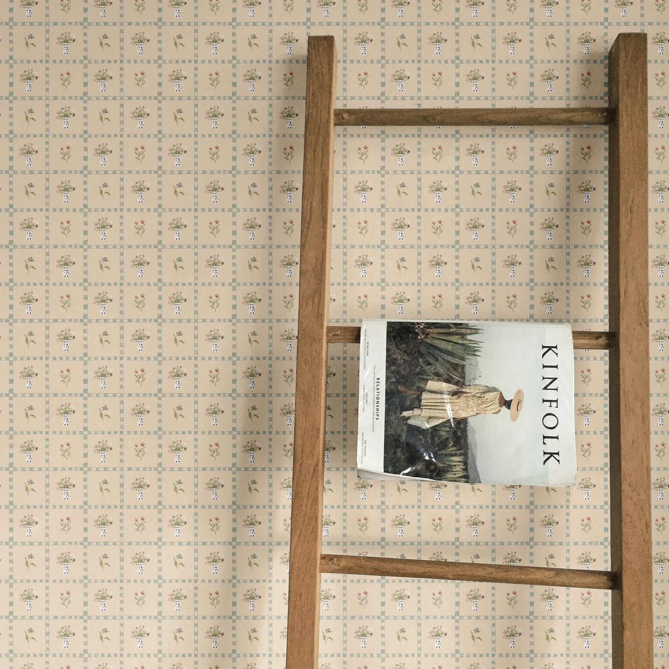 Cottagecore Wallpaper | Floral Vintage Tiles, Cozy Cottage Wallpaper