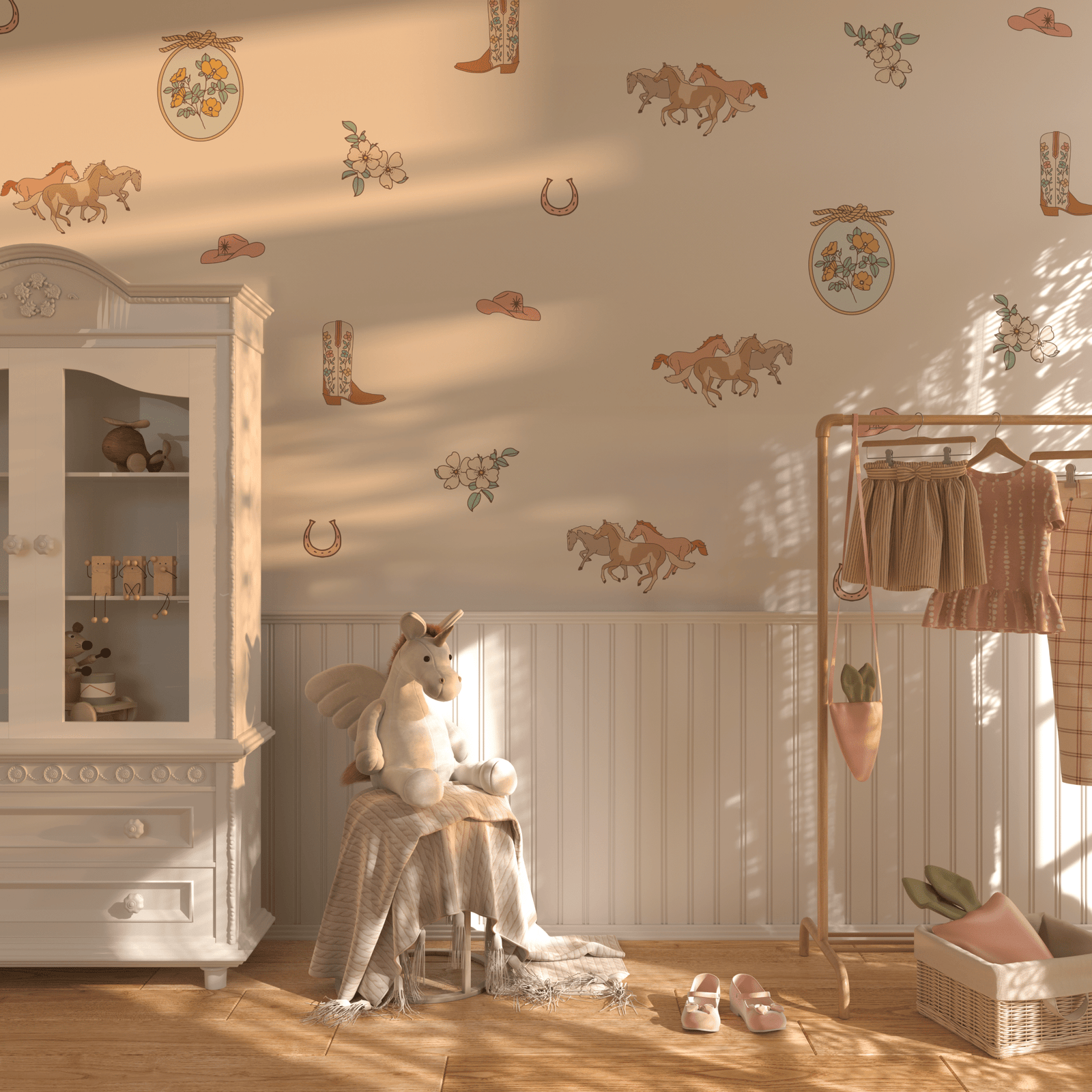 Boots and Blooms Wall Stickers (Peel and Stick Decals)