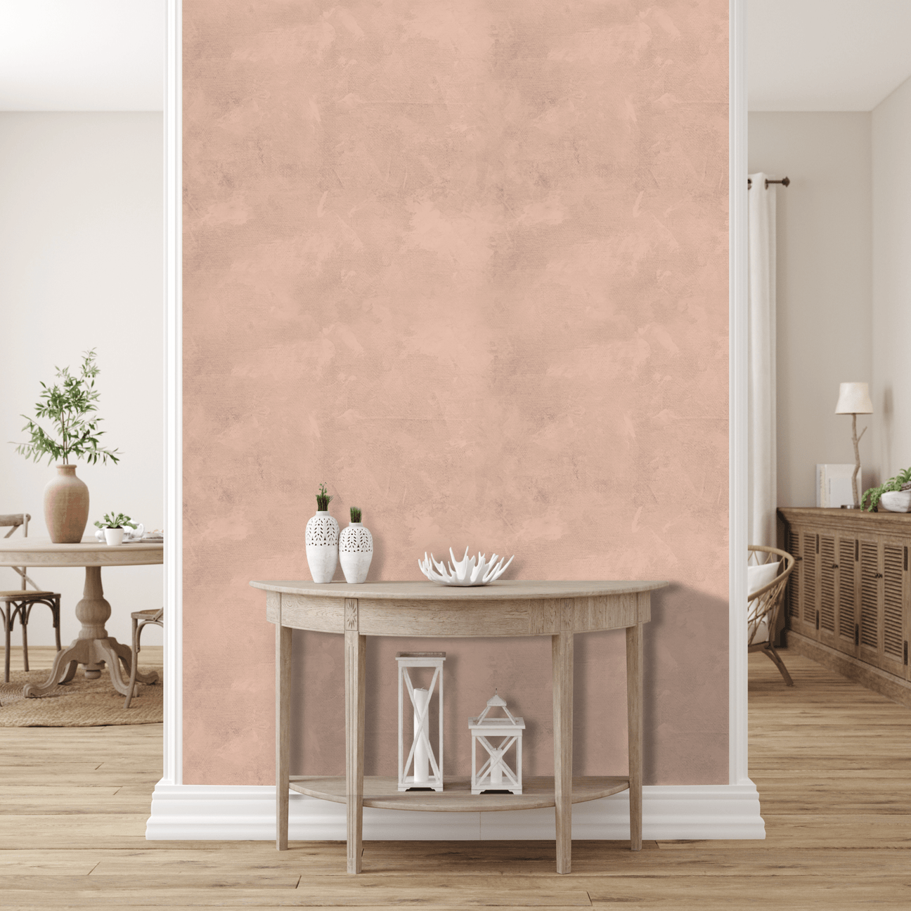 Pink Limewash Wallpaper, Paint Textured Wallpaper