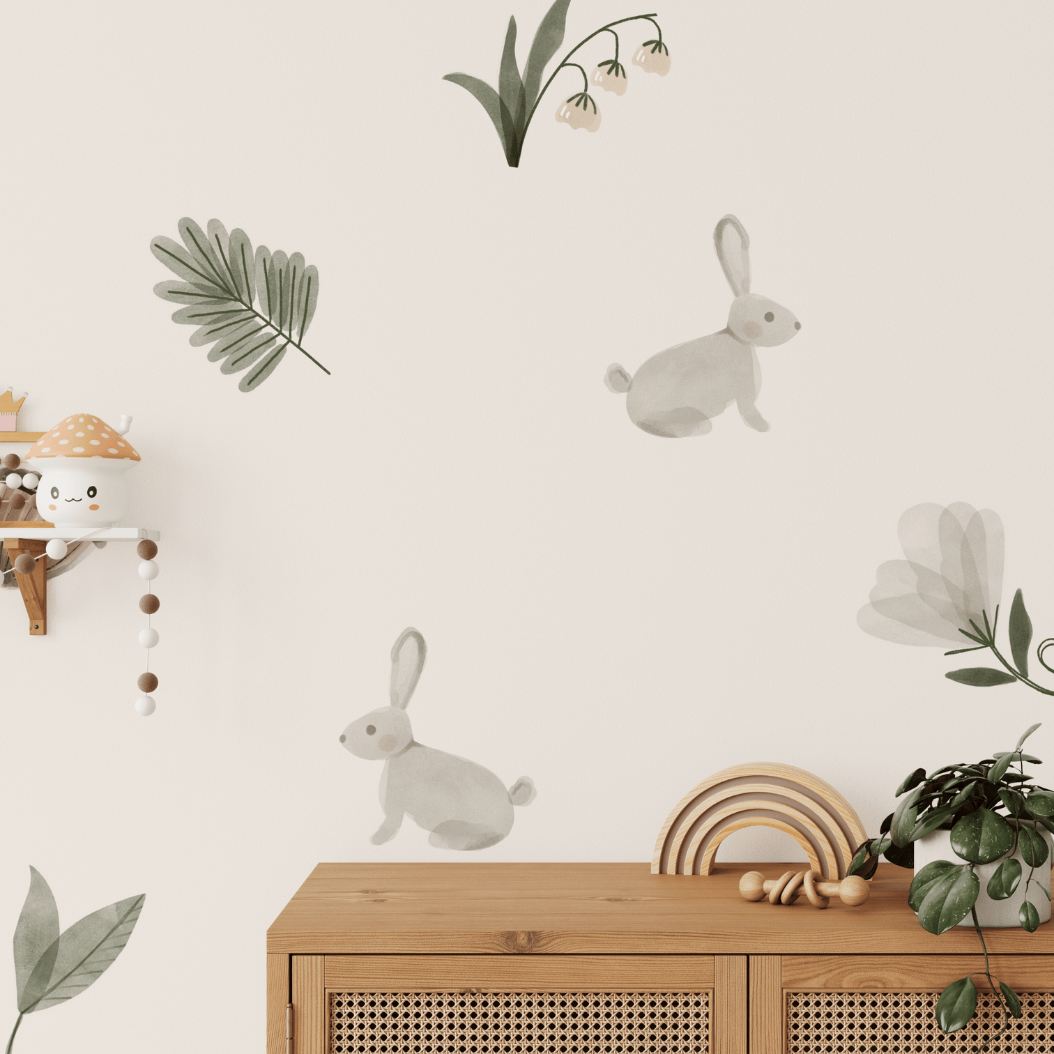 Enchanted Rabbit Wall Stickers (Peel and Stick Decals)