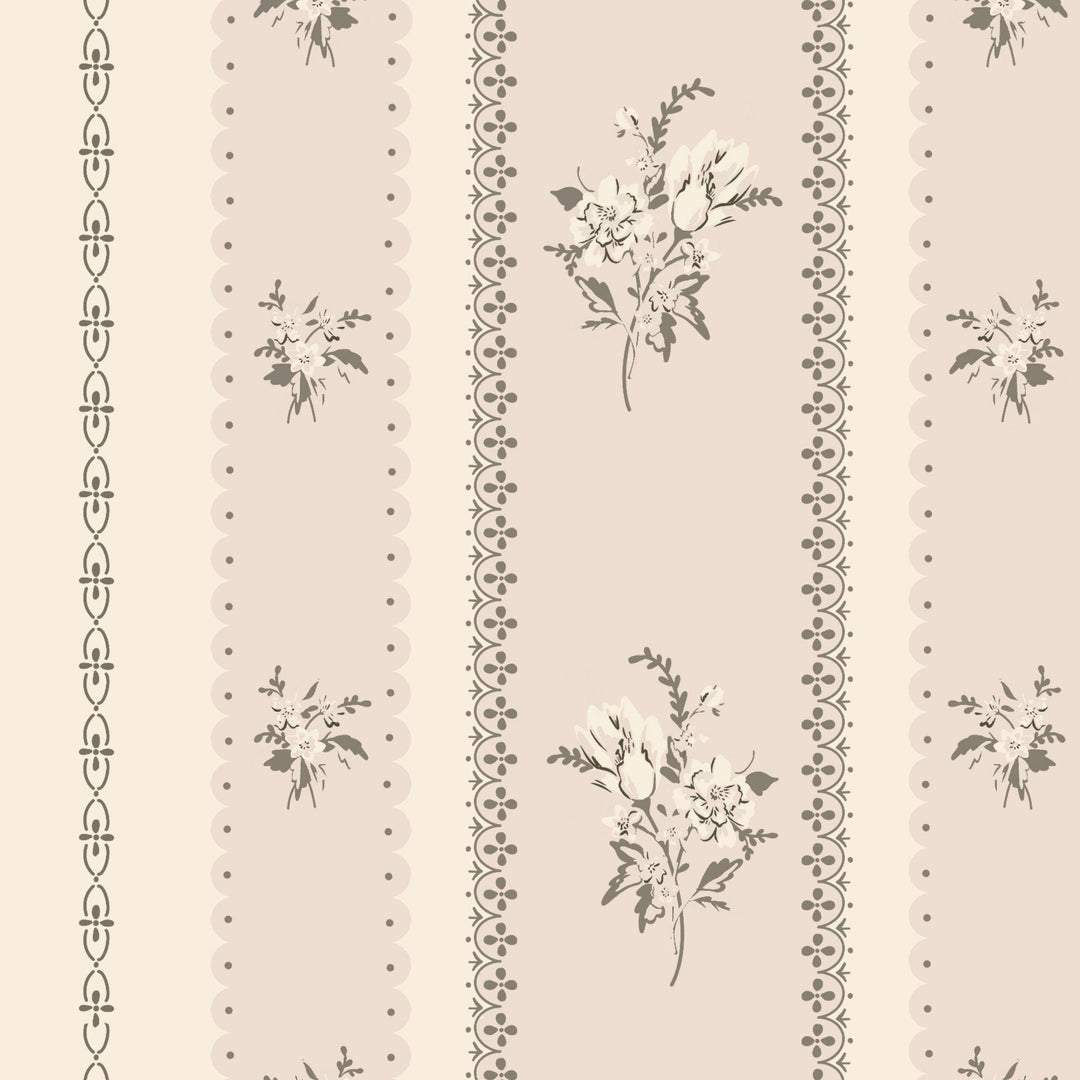 Floral Vertical Stripe Wallpaper (Easy Hang Wallpaper)
