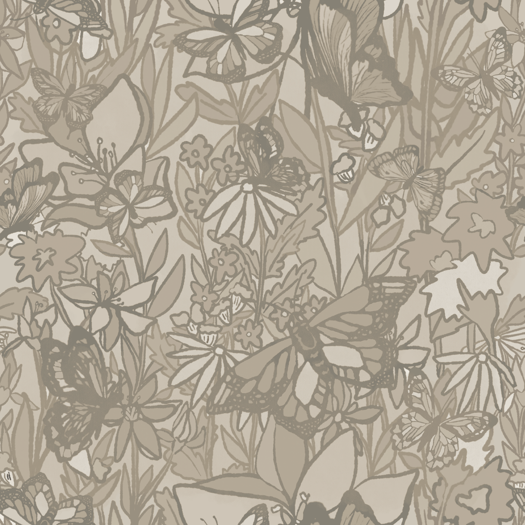 Neutral Butterfly Peel and Stick Wallpaper (Self-Adhesive)