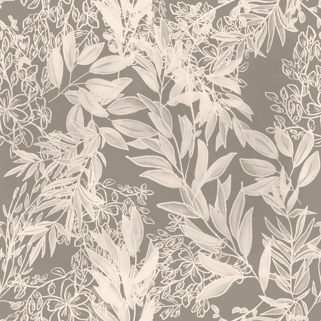 Neutral Cream Leaves Peel and Stick Wallpaper (Self-Adhesive)