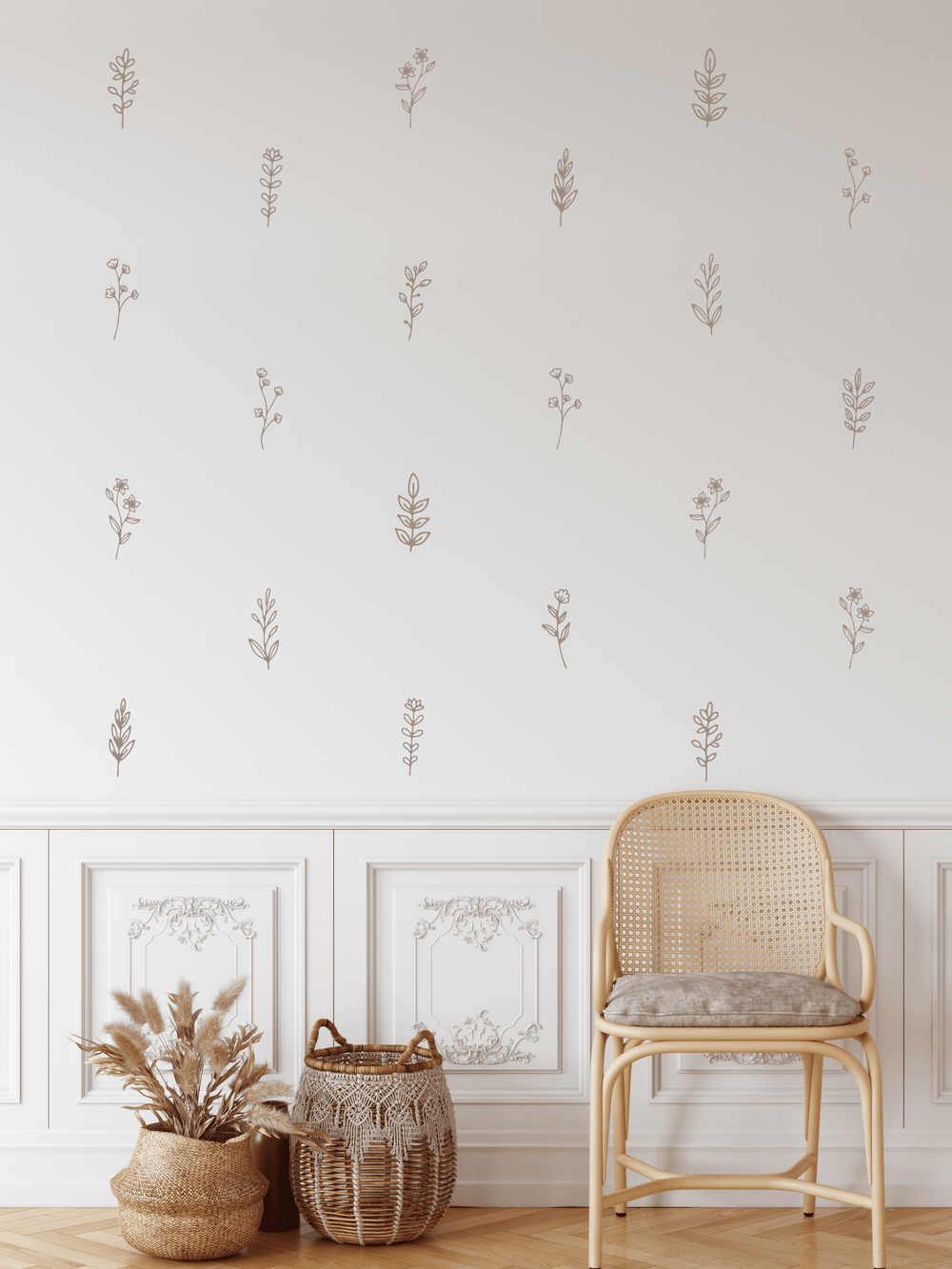 Simple Floral Decals (Peel and Stick Decals)