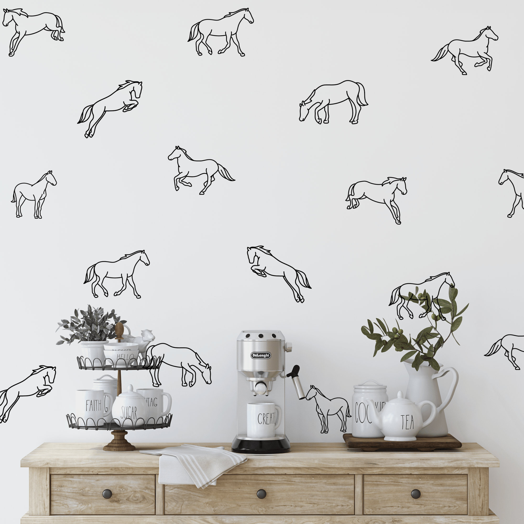 Simple Horse Decals (Peel and Stick Decals)