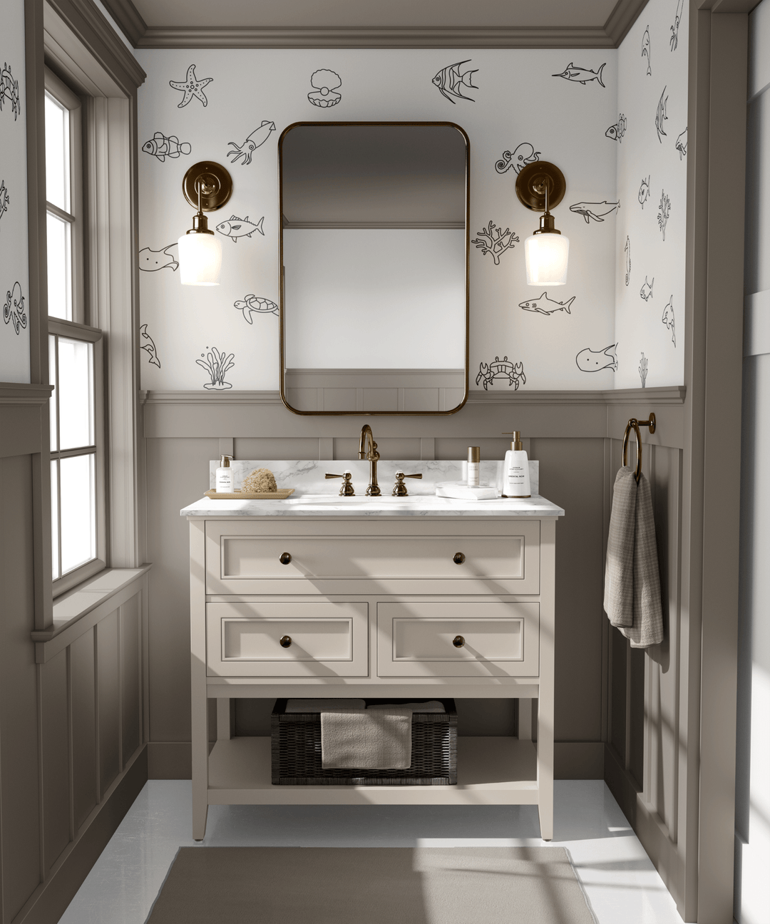 Simple Underwater Wall Stickers (Peel and Stick Decals)