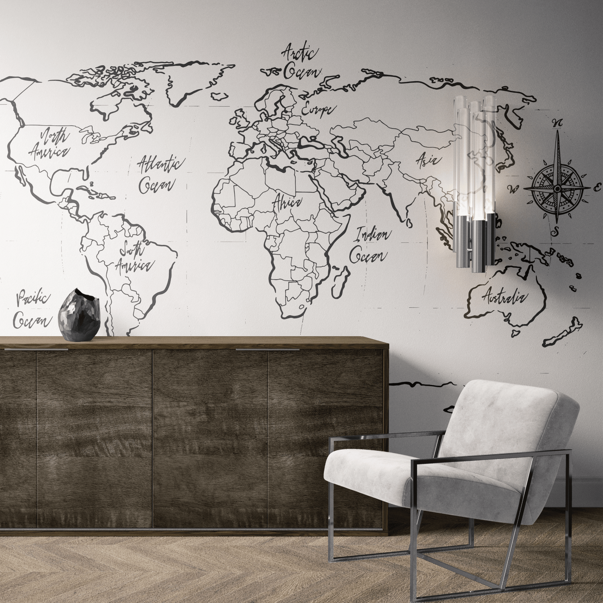 Voyager World Map Wall Mural Peel And Stick