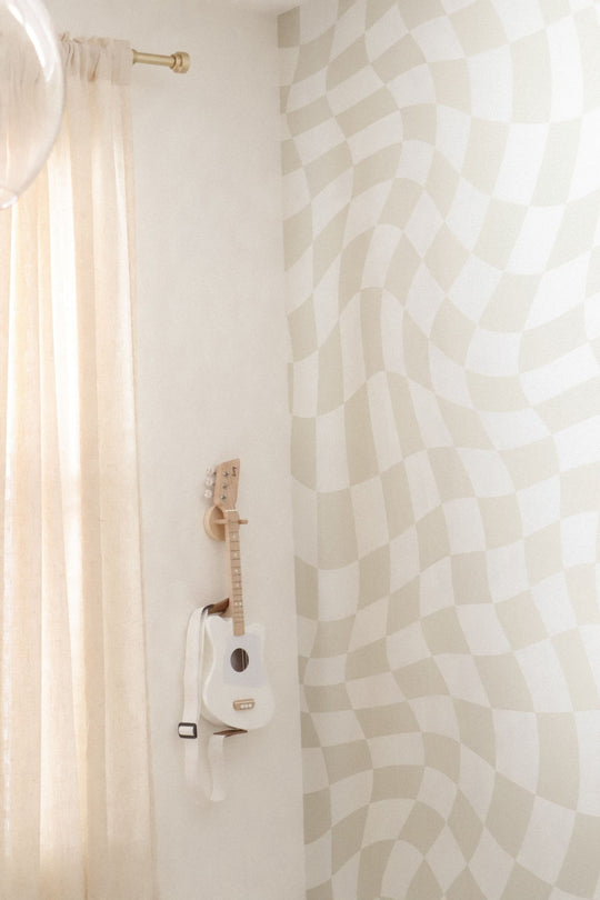 Wavy Checkerboard Peel and Stick Wallpaper
