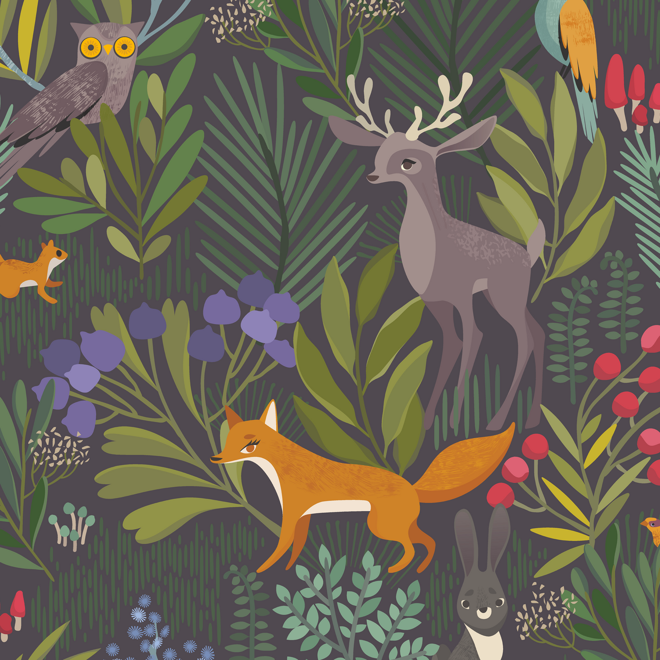 Woodland Friends Removable Peel and Stick Wallpaper