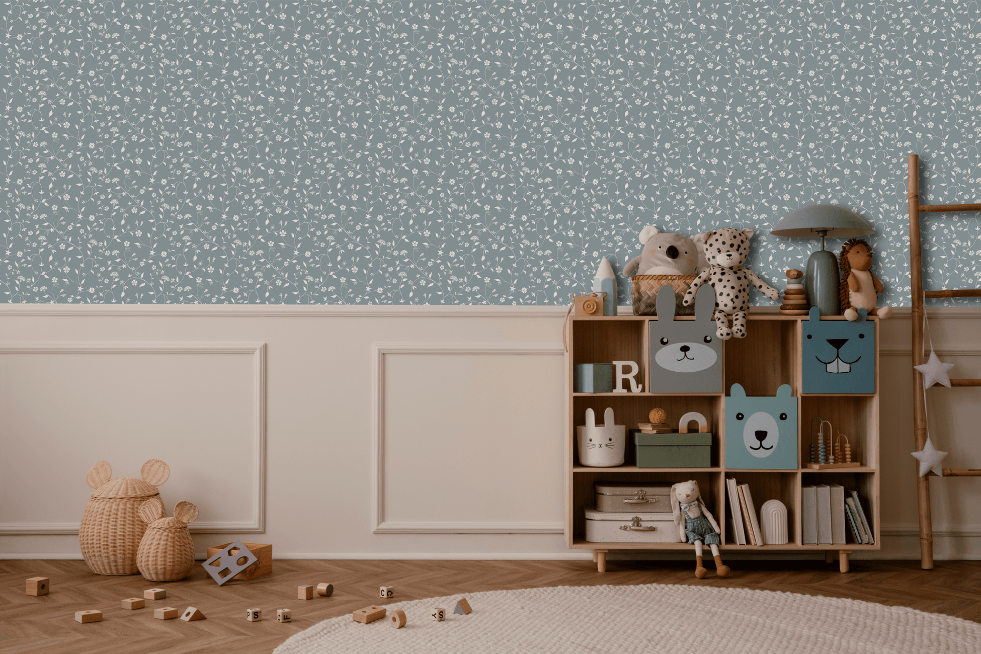 Blue Vines Peel and Stick Wallpaper