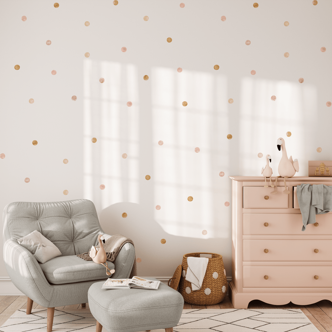 Boho Watercolor Wall Dots Decals