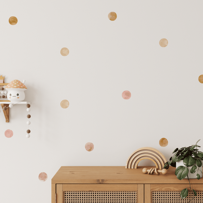 Boho Watercolor Wall Dots Decals