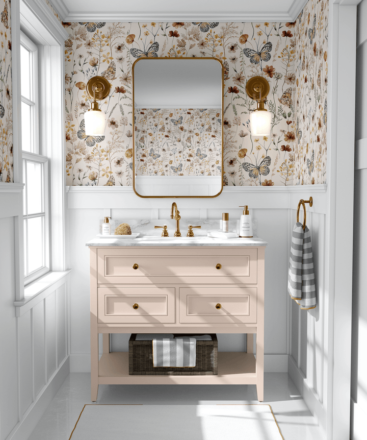 Floral Butterfly Peel and Stick Removable Wallpaper – Rocky Mountain Decals