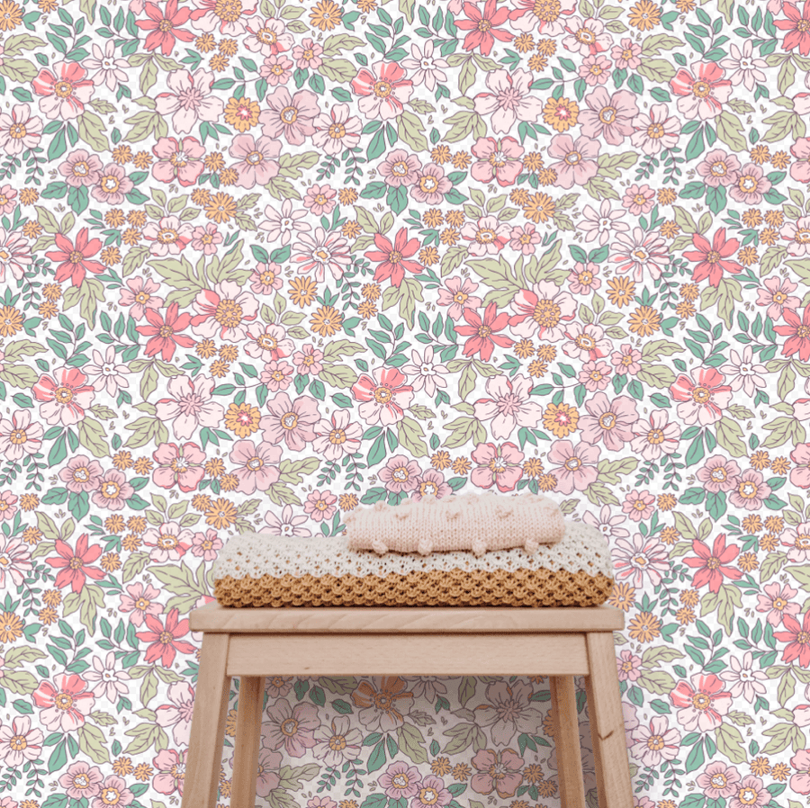 Best Ditsy Flower Peel and Stick Removable Playroom Wallpaper