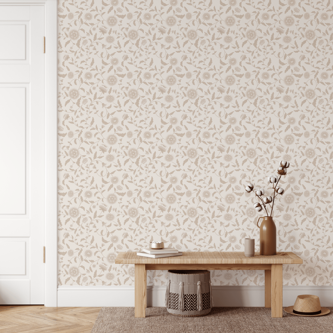 Faded Floral Wallpaper