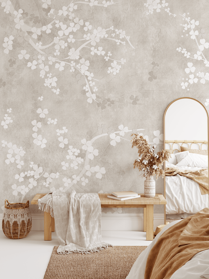 Natural Beige Fresco Wall Mural (Peel & Stick)