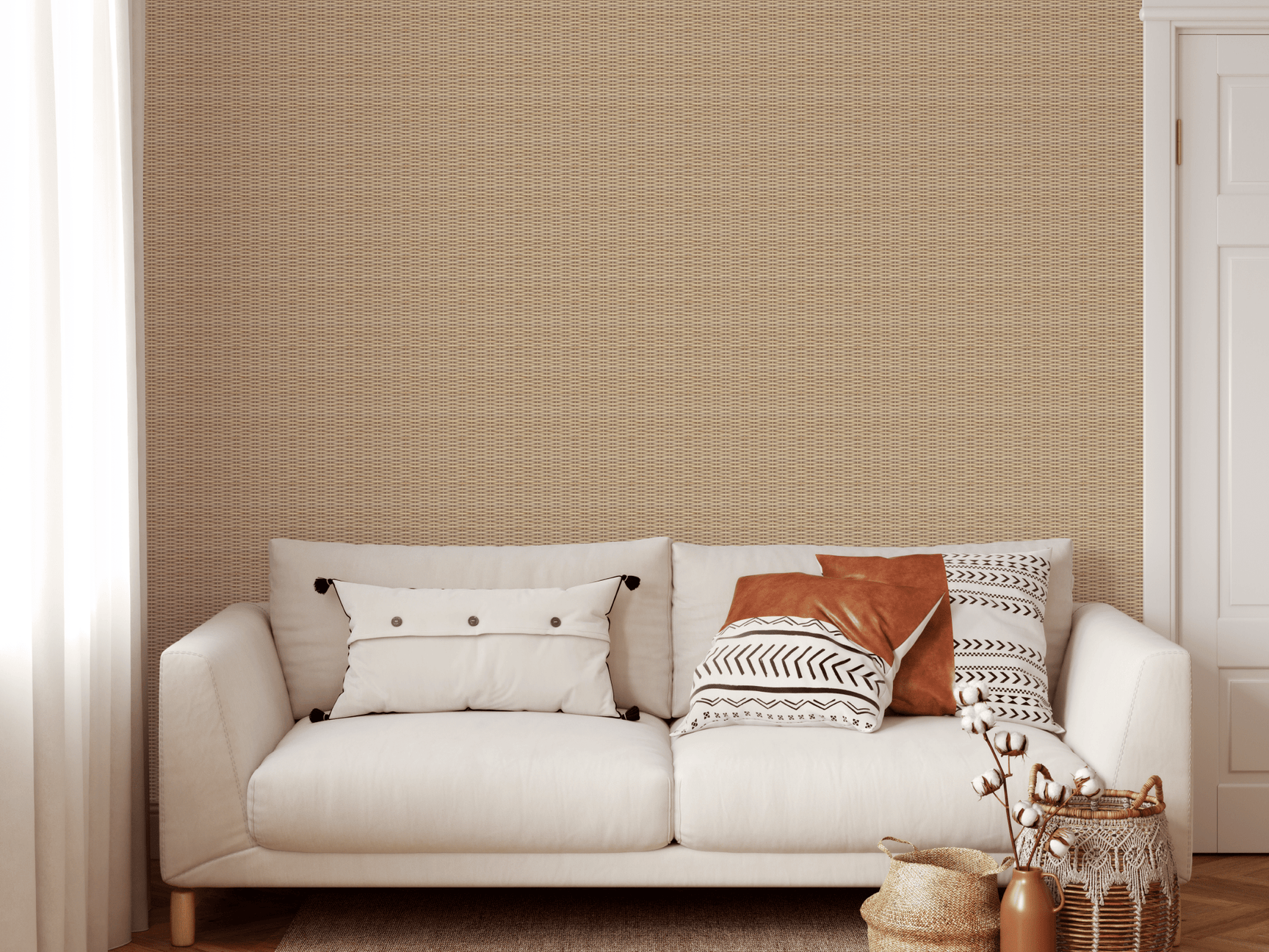 Rattan Weave Style Peel and Stick Wallpaper