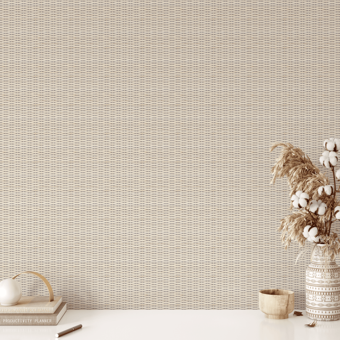 Rattan Weave Style Peel and Stick Wallpaper