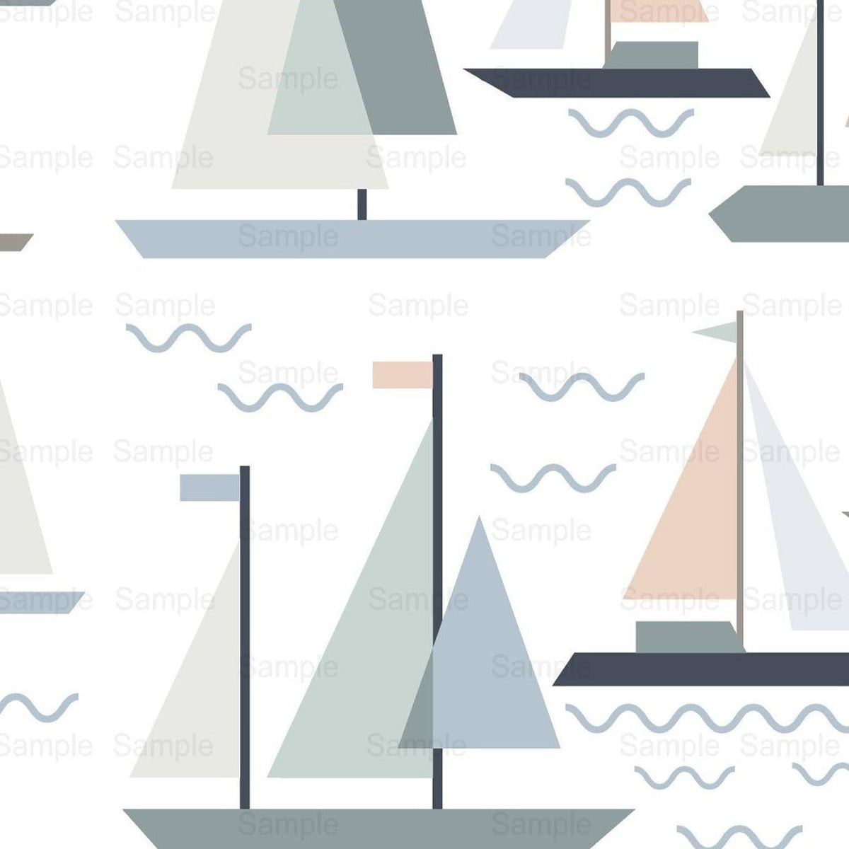 Sailboat and waves Removable Wall Decal Stickers for Home Decor