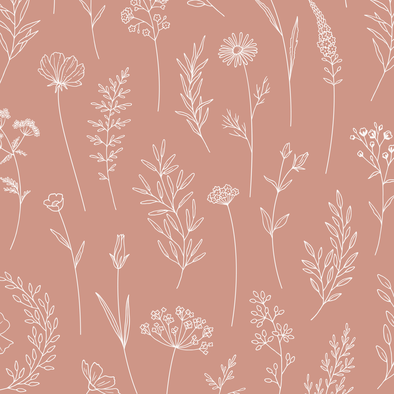 Terracotta Botany Peel and Stick Wallpaper