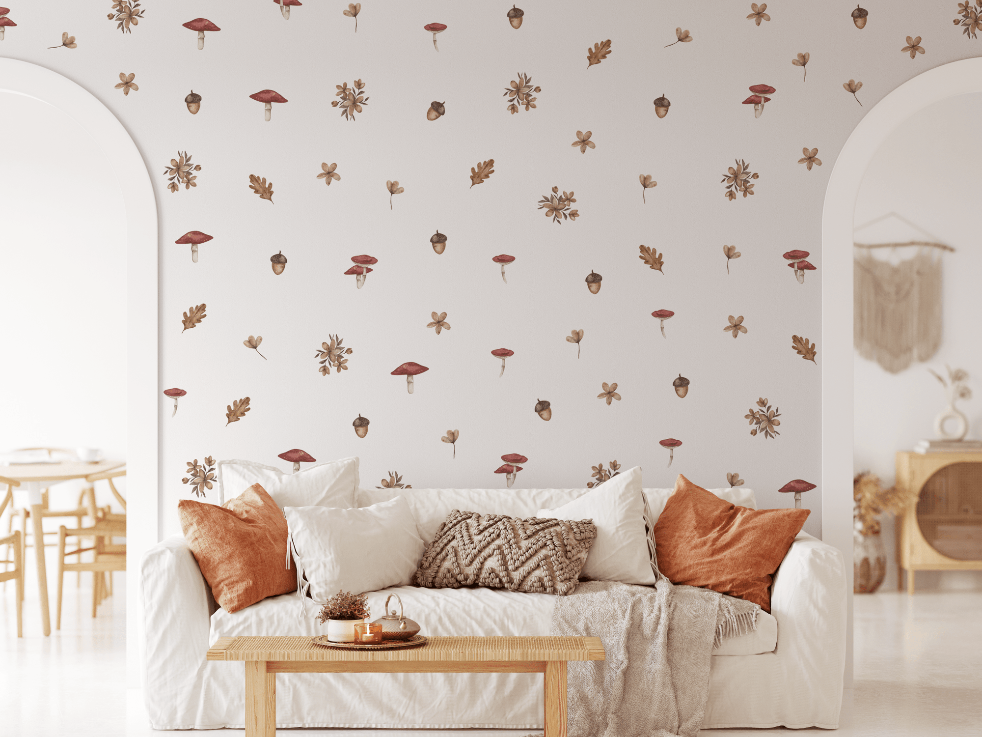 Whimsical Woods Acorn, Mushroom and Floral Wall Decals