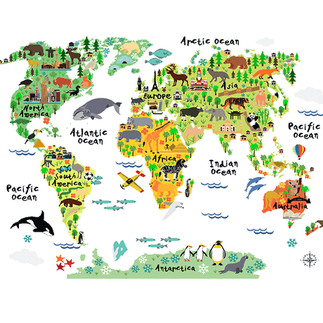 Best World Map Wall Decals | Map Wall Stickers